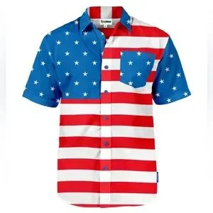 Tipsy Elves | Shirts | Tipsy Elves American Flag Hawaiian Shirt Xl ...